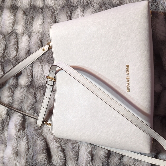 Michael Kors | Bags | Michael Kors White Tote With Strap | Poshmark